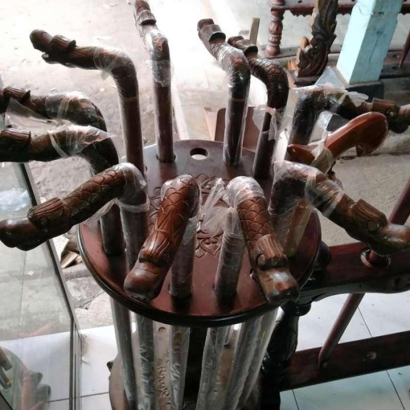 Jual Teken Tongkat Orang Tua Alat Bantu Jalan Model Kepala Ular Kayu ...