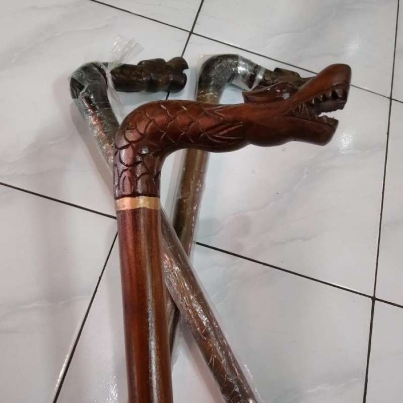 Jual Teken Tongkat Orang Tua Alat Bantu Jalan Model Kepala Ular Kayu ...