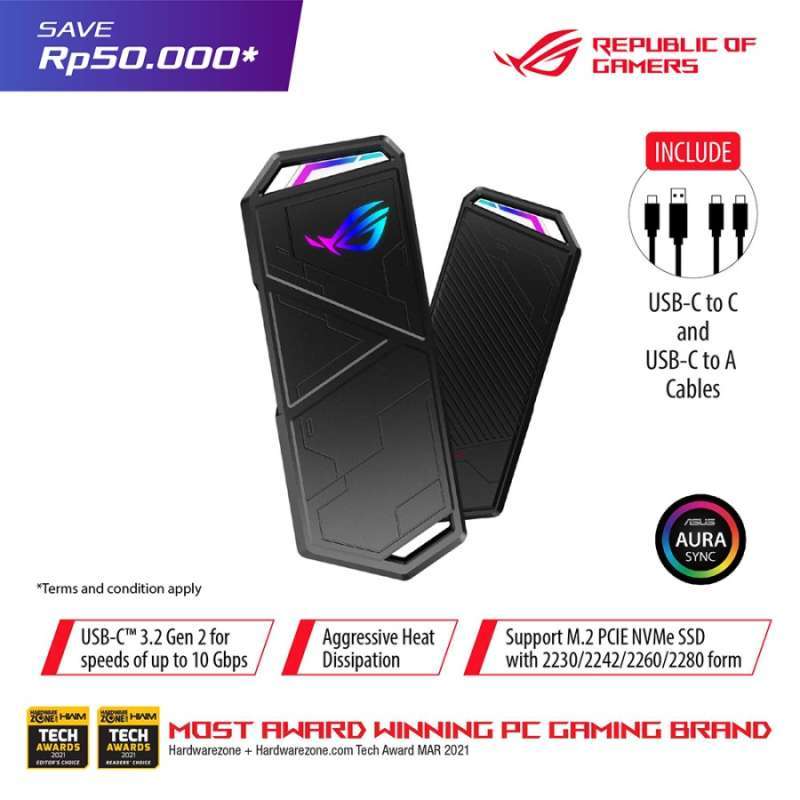 Jual Asus Rog Strix Arion M.2 Nvme Ssd Enclosure Di Seller Dunia ...