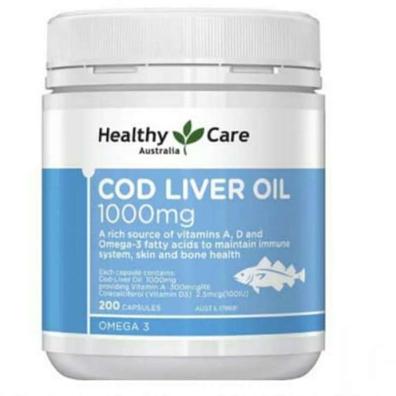 Promo HEALTHY CARE COD LIVER OIL 1000 MG 200 CAPS FISH OIL MINYAK IKAN ...