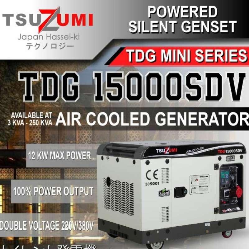 Promo Silent genset Diesel Tsuzumi Japan 15 kva 3 phase 15kva TDG 15000 ...