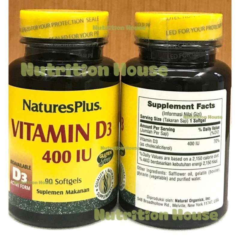 Jual Natures Plus Vitamin Vit D3 D 3 400 Iu 400iu Tulang Gigi Jantung Anak Di Seller Nur Nur ...