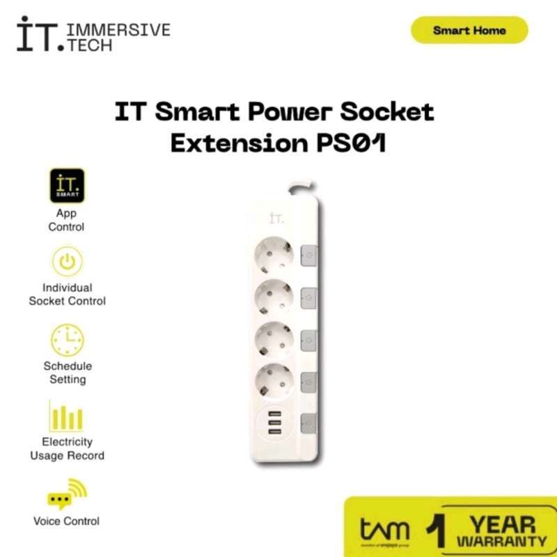 Jual IT Smart Power Socket Extension Stop Kontak 4 Lubang 3 Port USB ...