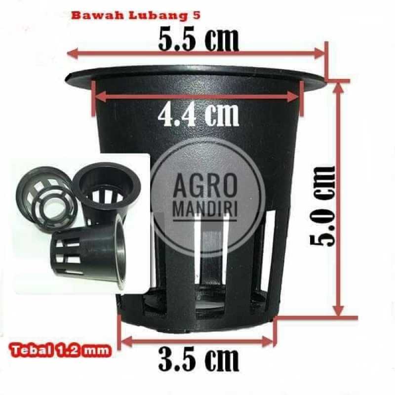 Jual Netpot / Net Pot Hitam Tanaman Hidroponik Aquaponik 5 cm Plastik ...