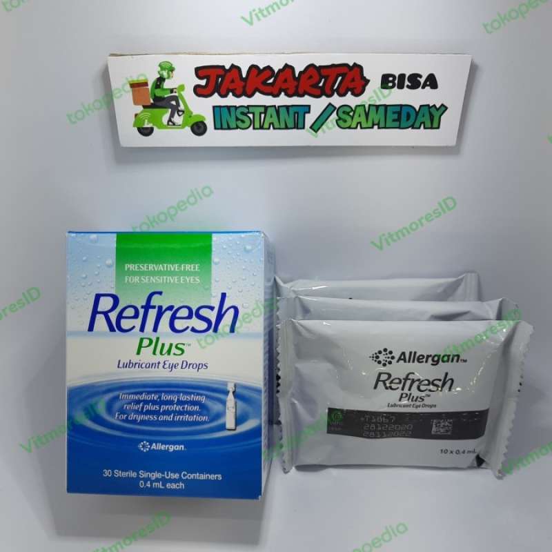 Promo Refresh Plus Lubricant Eye Drops Allergan - 30 Container 0,4ml ...