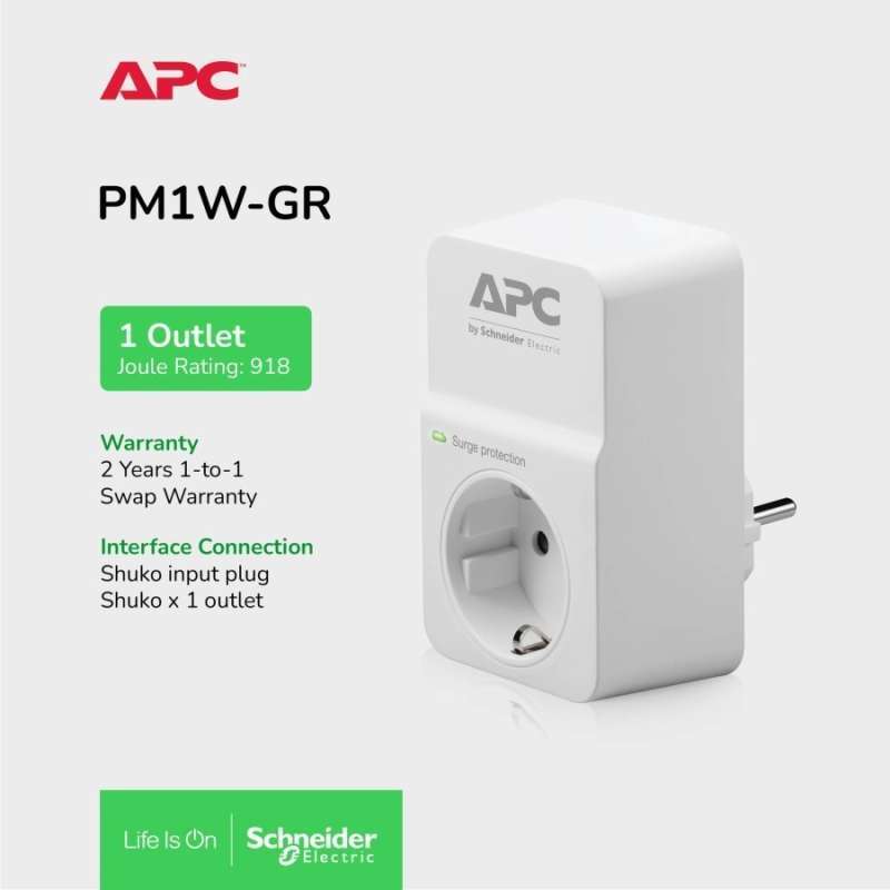 Jual APC Surge Protector PM1WGR PM1W-GR colokan anti petir stop kontak ...