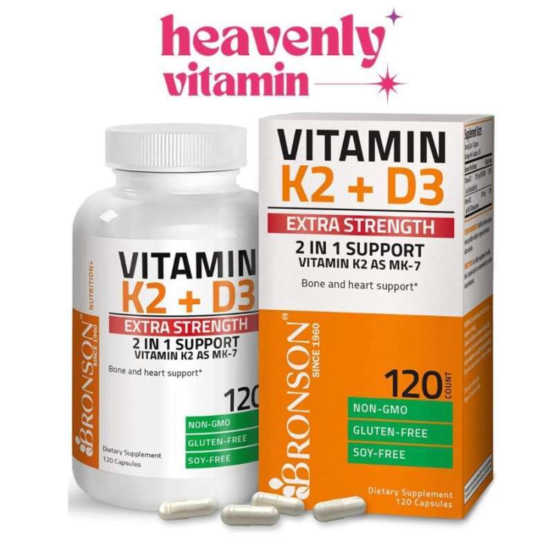Promo (PASTI ASLI) Bronson Vitamin D3 K2 10000 iu extra strength 120 ...