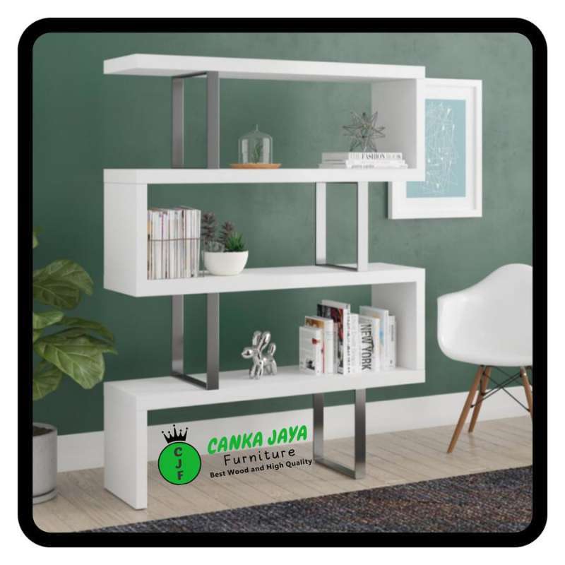 Jual RAK BUKU MINIMALIS DEKORASI MODEL BESI UNIK GEOMATRIS MODERN MURAH ...