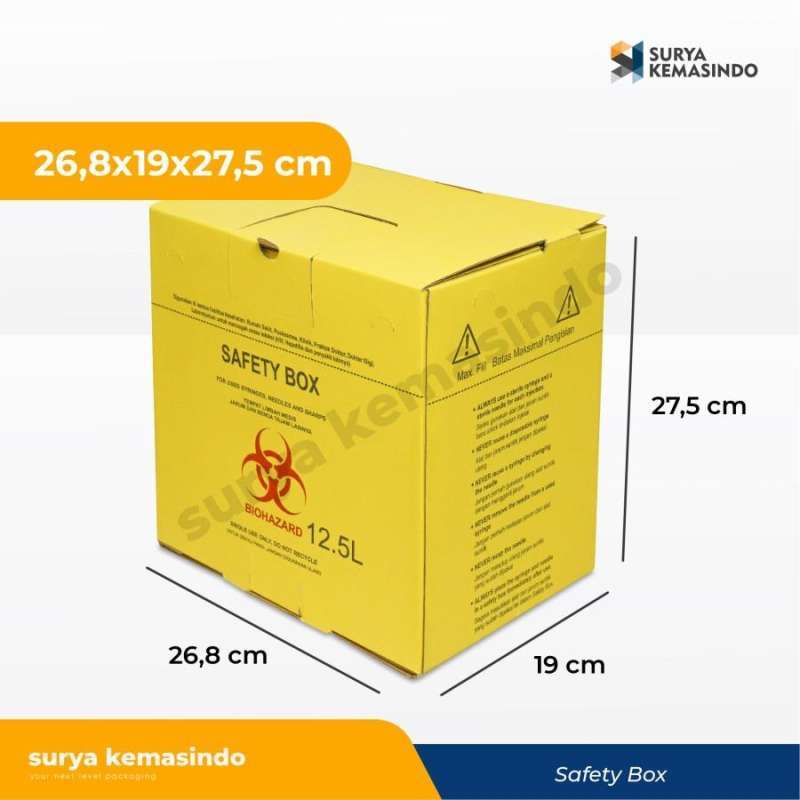 Jual safety box 12.5 Liter (Tali+Inner Plastik) / Tempat Sampah Medis ...