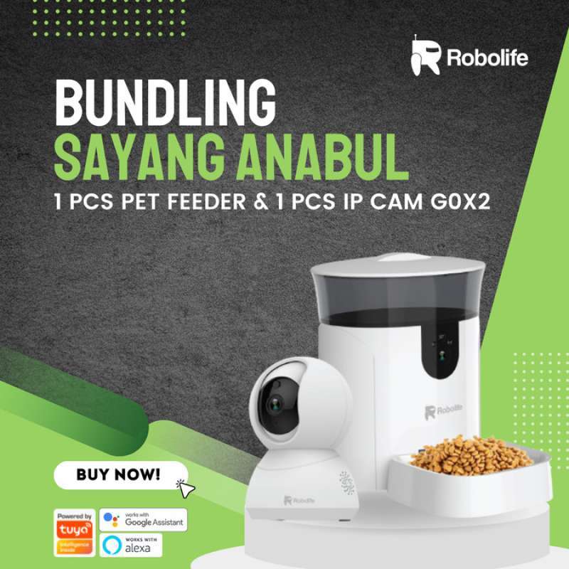 Jual Robolife Bundling Tempat Makan Otomatis Hewan Dengan Kamera di ...