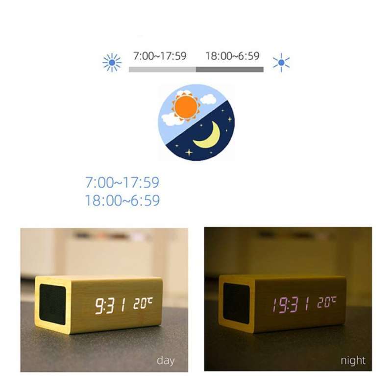 Jual Grove Jam Meja Led Bluetooth Speaker Digital Clock Wireless ...