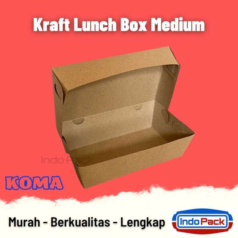 Jual Kraft Paper Lunch Box M KOMA / Paper Box Medium / Kotak Makan Full ...