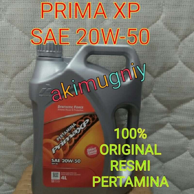 Promo OLI MESIN PERTAMINA PRIMA XP 20W-50 4 LITER 100% ORIGINAL ...