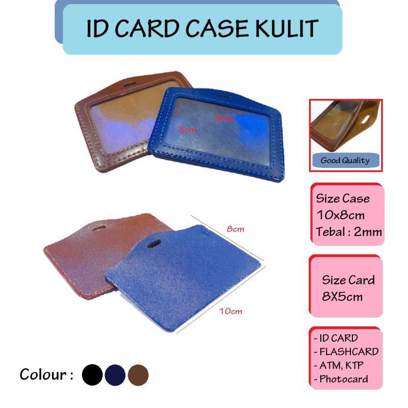 Jual ID Card Kulit Name Tag Kulit Card Holder Horizontal Tempat jual-id-card-kulit-name-tag-kulit-card-holder-horizontal-tempat