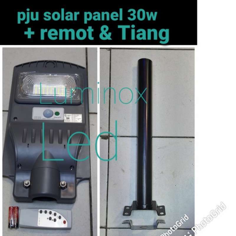 Promo set tiang lampu jalan pju led solar panel surya matahari 30watt ...