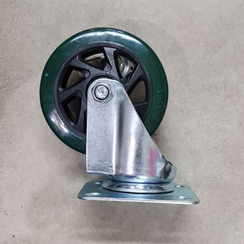 Jual Roda Troli Troly Trolly Pu Hijau 5 Inch Hidup Swivel Ranger ...