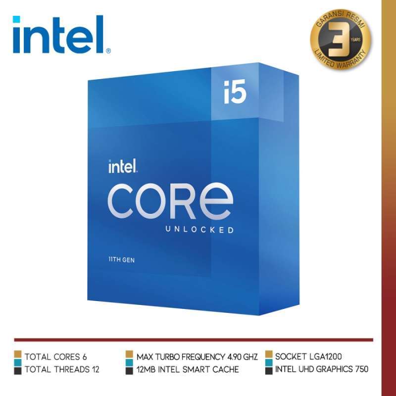 Jual Intel Core I5 11600k | Processor Intel Gen 11 Lga 1200 6 Core Di ...