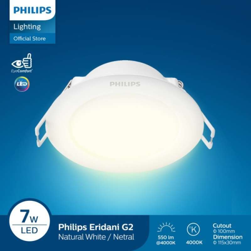 Promo Philips Eridani DL190B LED6 D100 7W 840 WH SNI Diskon 23% di ...