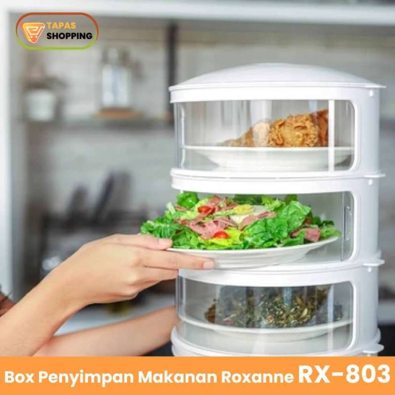 Promo Kontainer Makanan Food Cover Roxanne Rak Susun 3 Tingkat Tudung ...