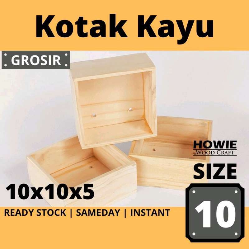 Jual Howie Kotak Kayu Box Storage Pot Kayu Kotak Serbaguna Size 10 ...