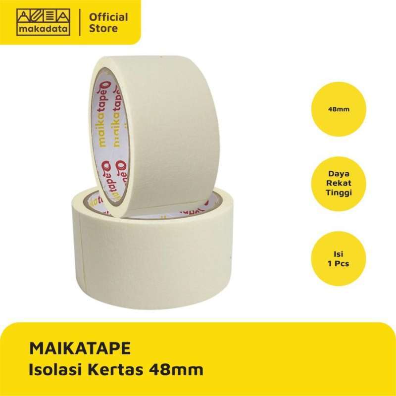 Jual ISOLASI KERTAS | MASKING TAPE MAIKATAPE 48MM MURAH di Seller Makadata Putro Agung Official ...