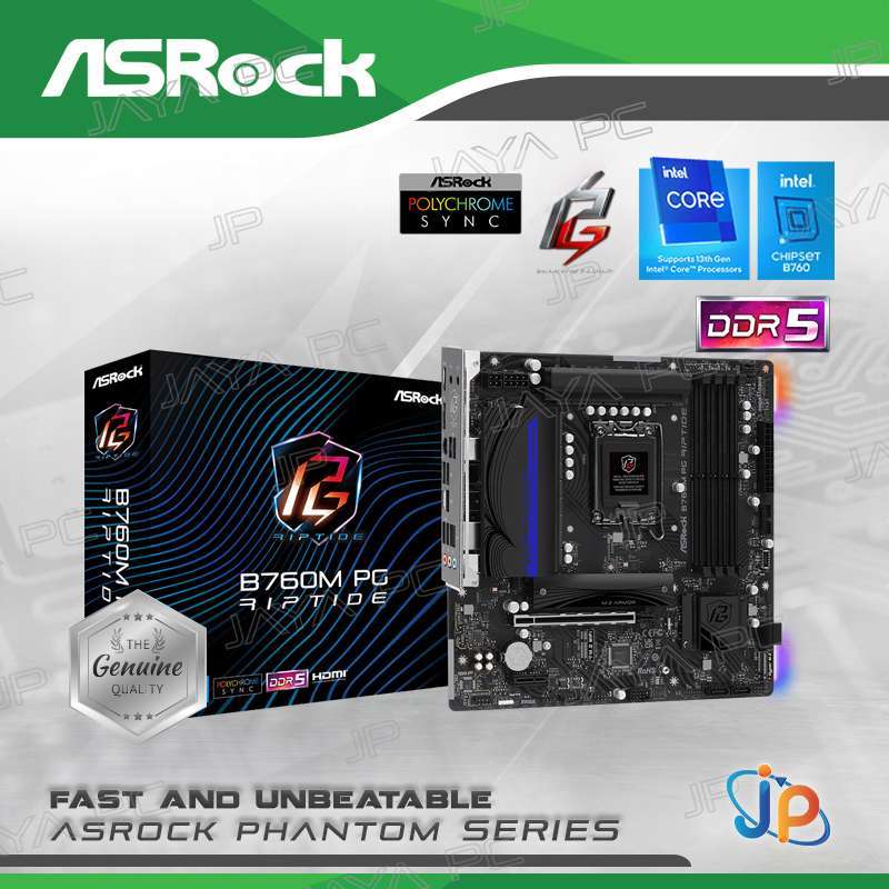 Jual Motherboard Asrock B760m Pg Riptide (lga1700,b760,ddr5,usb3.2,sata ...
