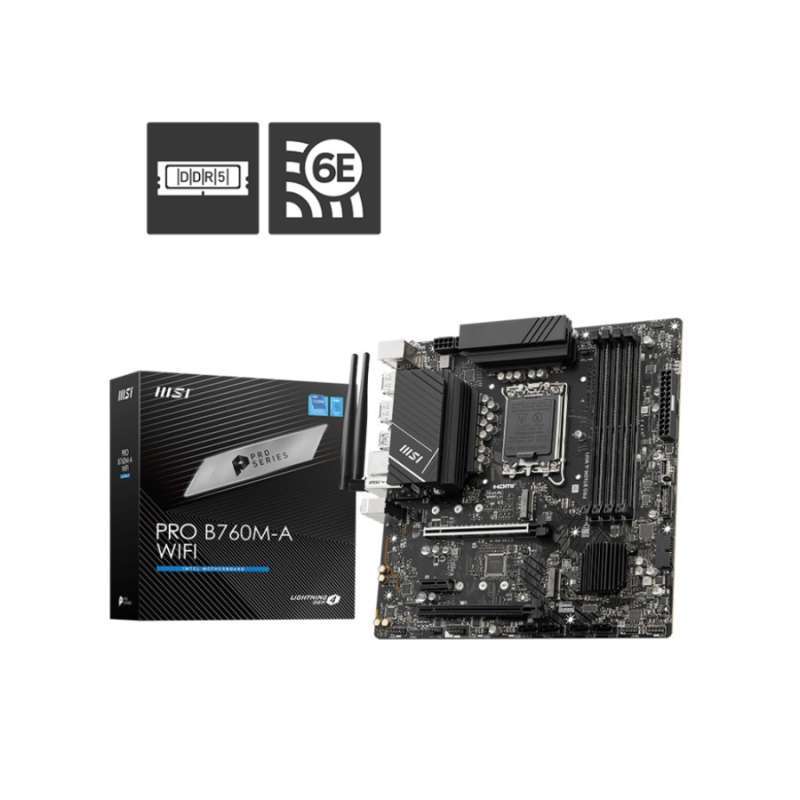 Promo Msi Pro B760m-a Wifi Motherboard Intel B760 Lga 1700 Ddr5 Matx Diskon 4% Di Seller Jc-com ...