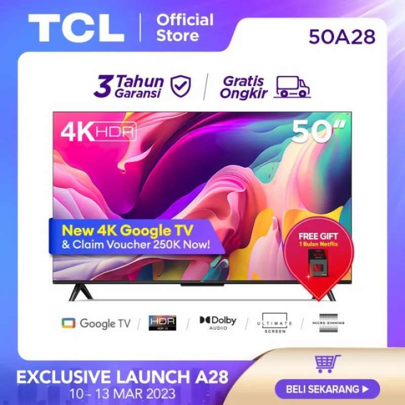 Jual Led Tv Tcl Android Google Tv Smart 50 Inch 50 50a28 Di Seller ...