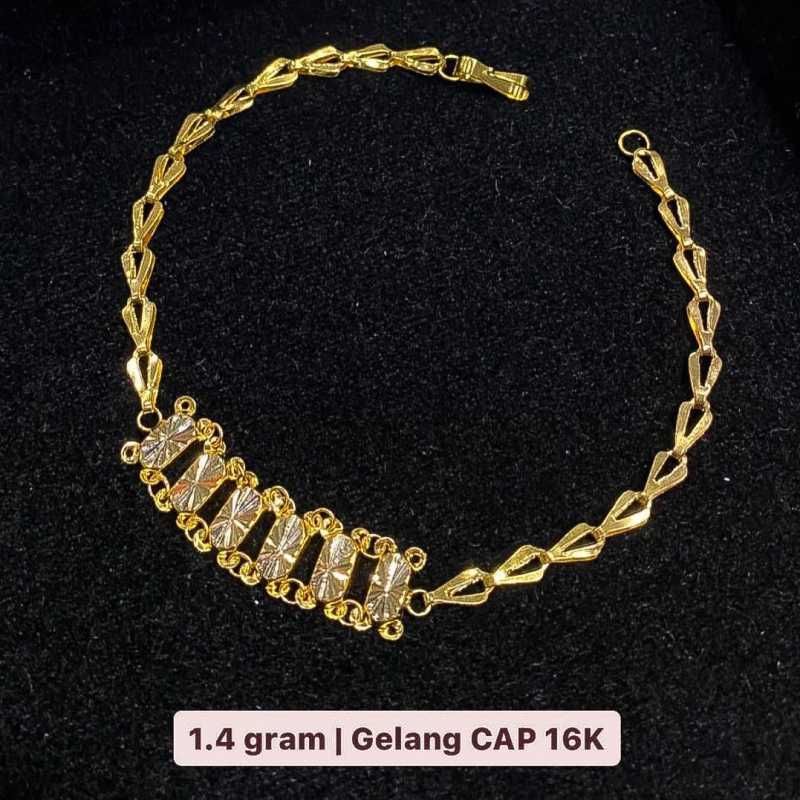 Jual Gelang cap emas asli kadar 70 16k kosong ringan ukir wajik phang ...