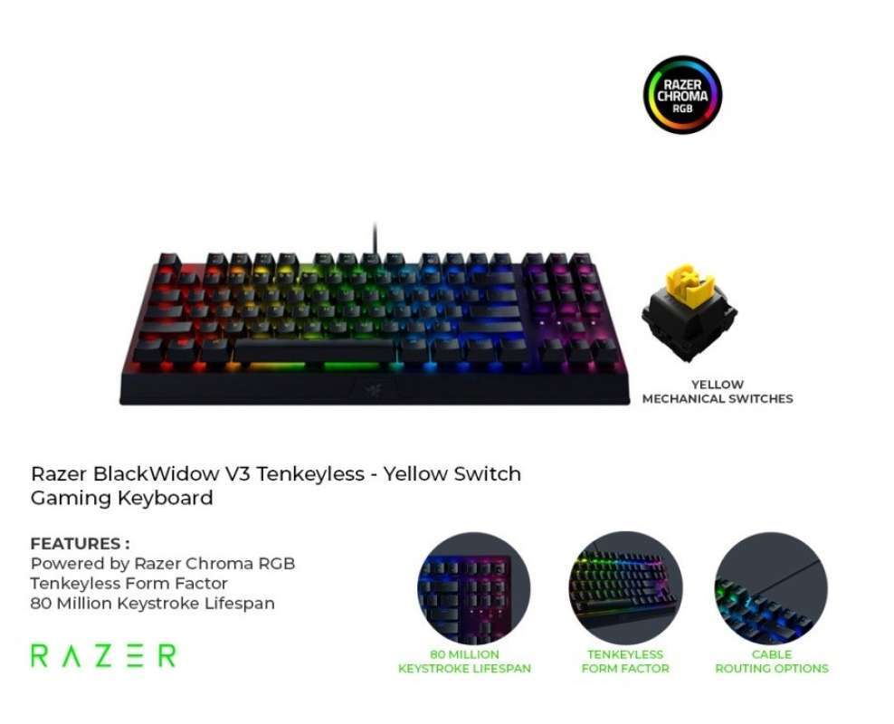 Jual Razer BlackWidow V3 Tenkeyless Mechanical Gaming Keyboard di ...