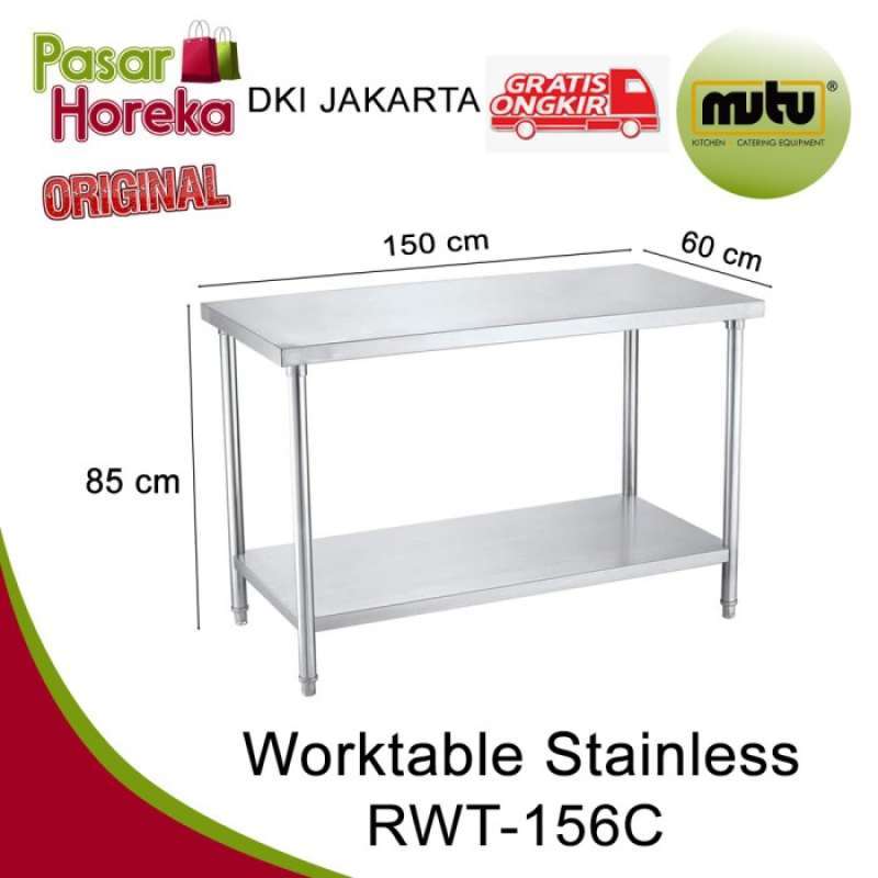 Promo Meja Dapur Stainless / Meja Kerja Worktable 150 x 60cm RWT-156C ...