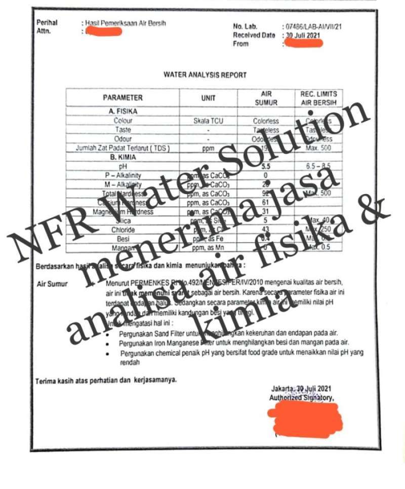 Jual Jasa Analisa Lab Sample Air Parameter Fisika Dan Kimia Di Seller ...