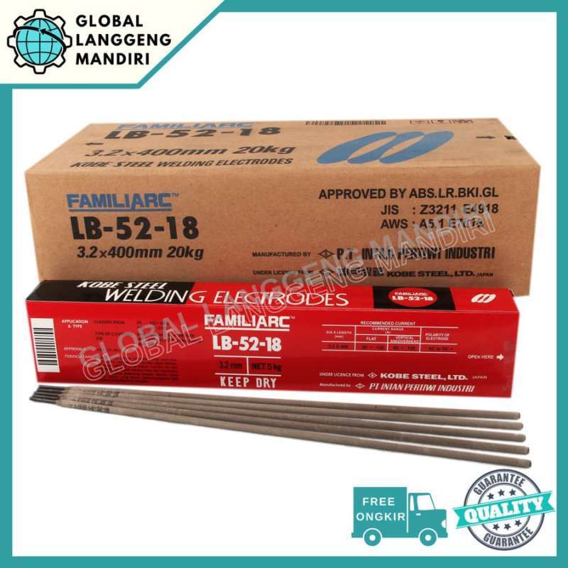 Jual KAWAT LAS LB 52-18 3.2MM (5KG) / KOBELCO LB -52-18 3.2 MM FAMILIARC di Seller Global ...