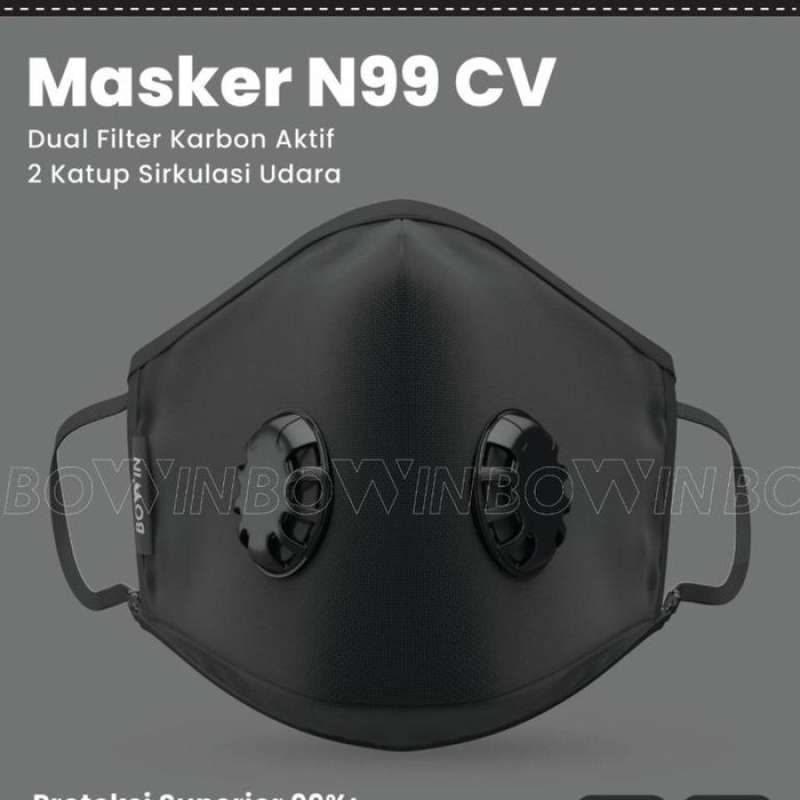 Jual Masker Bowin N99 CV Masker Kesehatan Sertifikasi ISO - - Hitam di ...