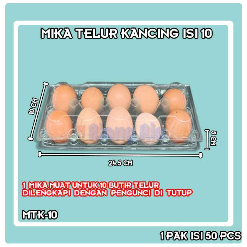 Jual MIKA TELUR 10 BUTIR @50 PCS + TUTUP PENGUNCI - MIKA WADAH KEMASAN ...
