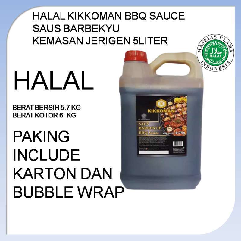 Jual KIKKOMAN BBQ SAUS BARBEKYU HALAL WADAH JERIGEN 5 LITER di Seller ...
