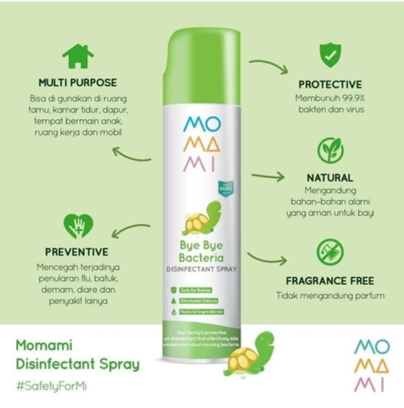 Promo MoMaMi Bye Bye Bacteria Disinfectant Spray [350ml] Diskon 10% di ...
