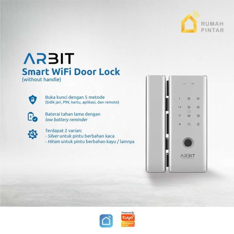 Jual ARBIT - Smart Home WiFi Door Lock Without Handle Fingerprint TUYA ...