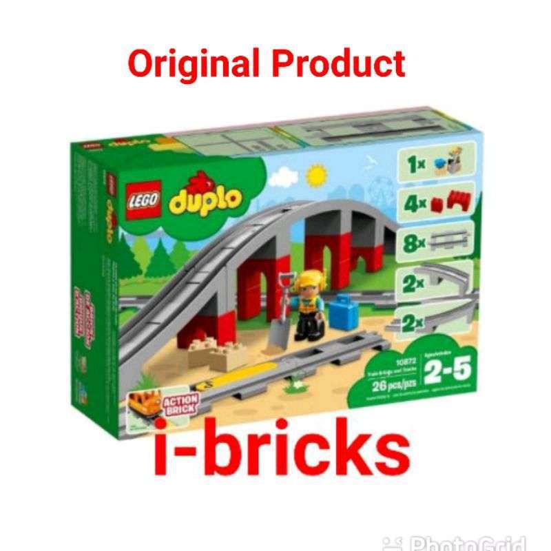 Jual LEGO Duplo 10872 Train Bridge and Tracks Mainan Block di Seller I ...