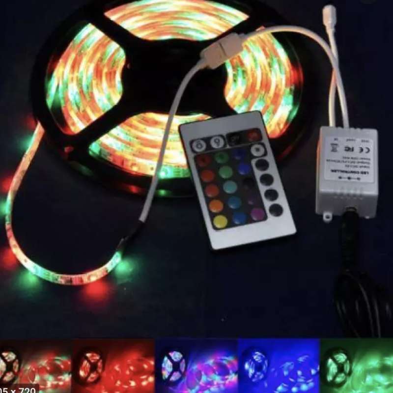 Jual LAMPU LED STRIP RGB WARNA WARNI 5m DEKORASI DINDING KAMAR ETALASE ...