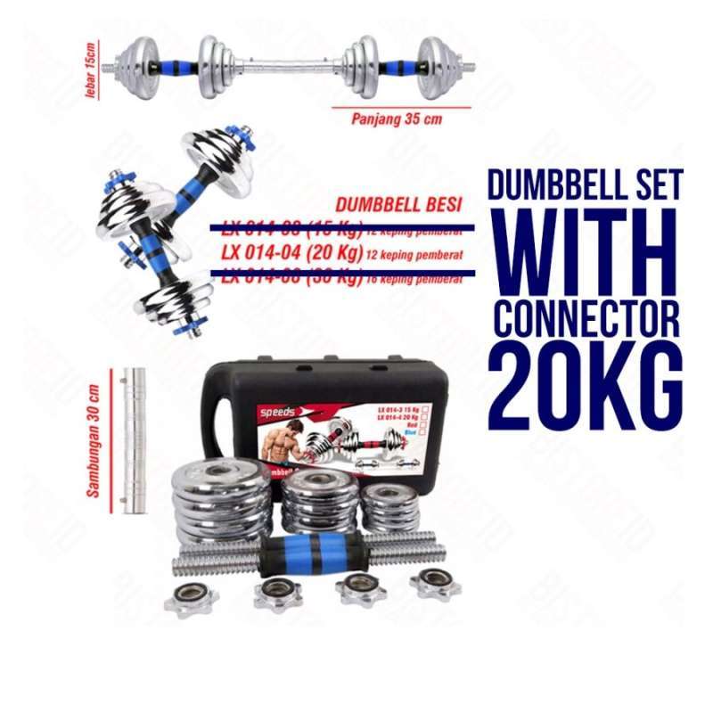Jual Speeds Dumbbell Set 20kg - Dumbell Set - Dumbel Set With Connector ...