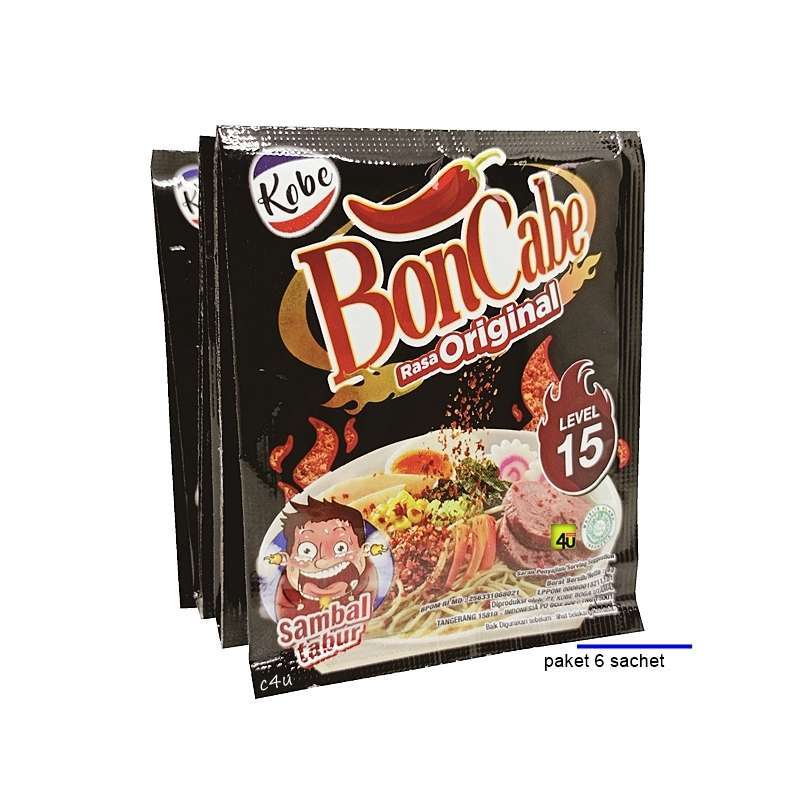 Jual BonCabe - Sambal Tabur Original Lv15 - PAKET 6 SACHET - Kobe Bon ...