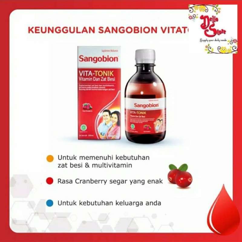 Promo Sangobion Sirup Vitatonik 400 ml JUMBO Diskon 23% di Seller DELIO ...