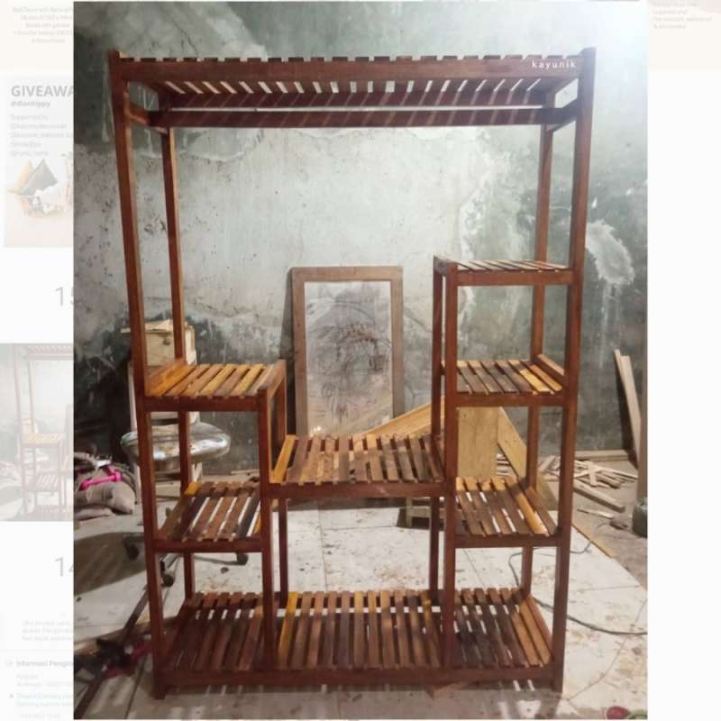 Jual Rak Display Kayu/rak Susun Kayu/rak Tanaman Kayu/lemari Kayu Di ...
