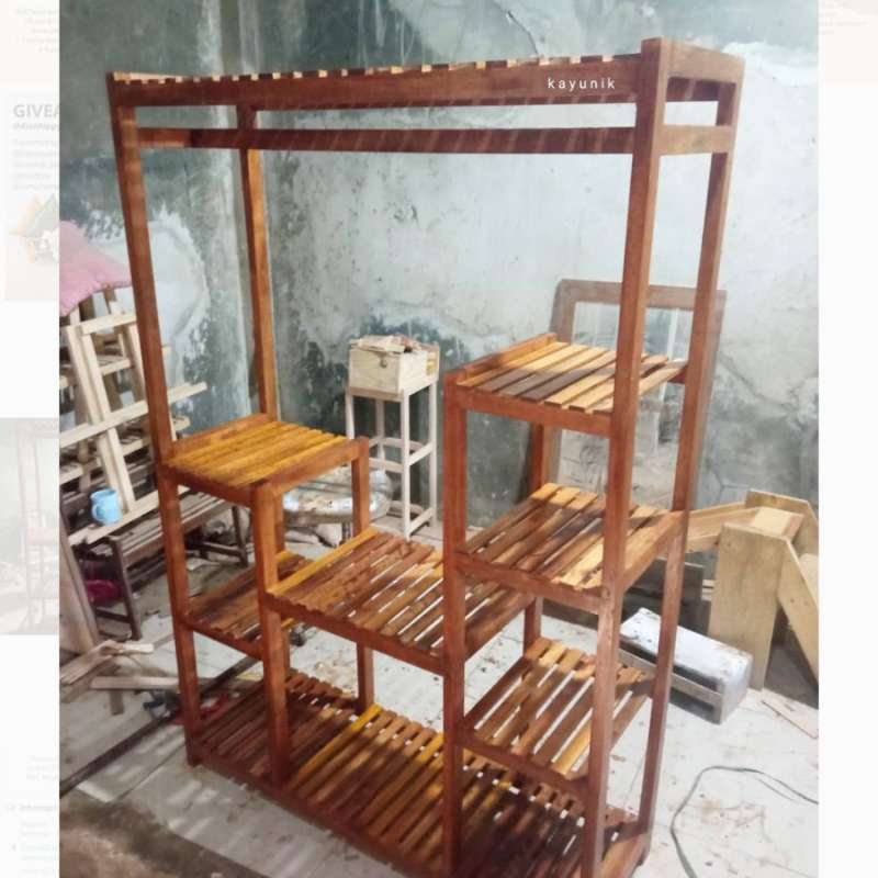 Jual Rak Display Kayu/rak Susun Kayu/rak Tanaman Kayu/lemari Kayu Di ...