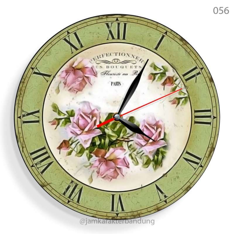 Jual 056 Jam Dinding Unik Motif Bunga Perfectioner Paris - 20 Cm di ...