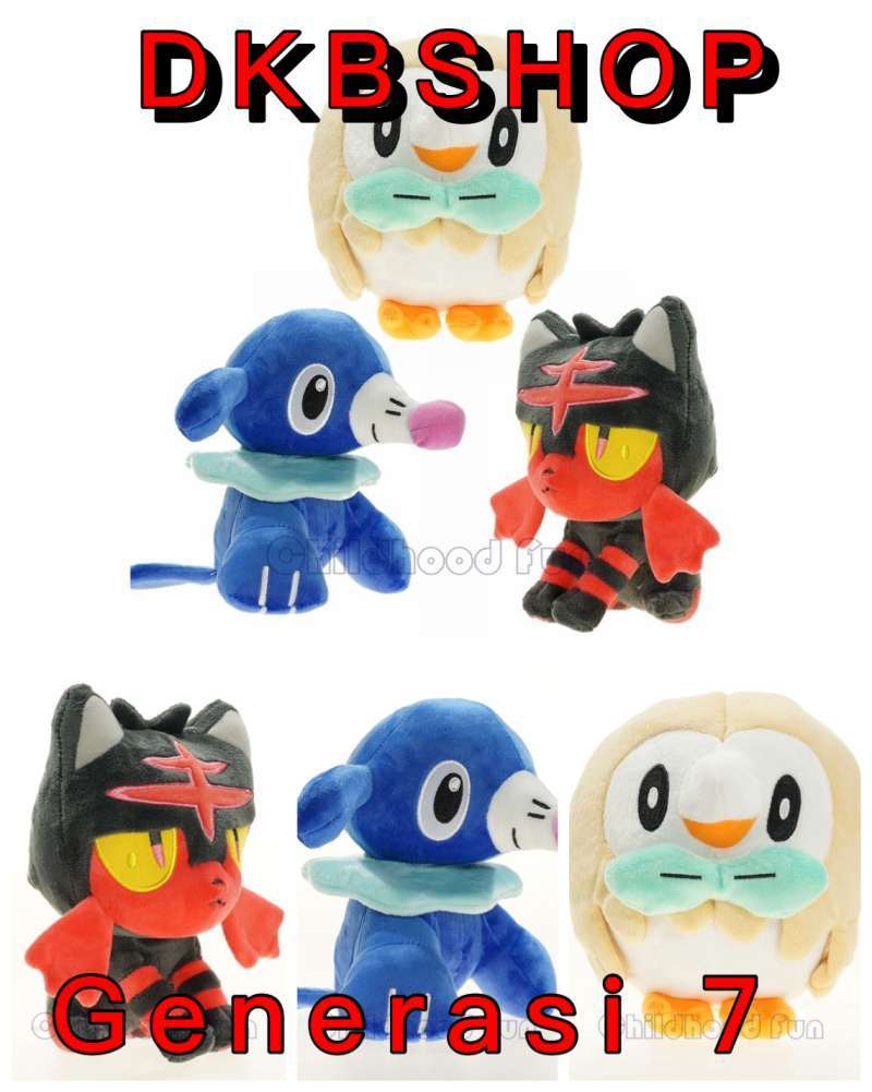 Jual Boneka Pokemon Gen 7 Rowlet Litten Popplio Pokemon Figure Pikachu di Seller DKBSHOP - Taman ...