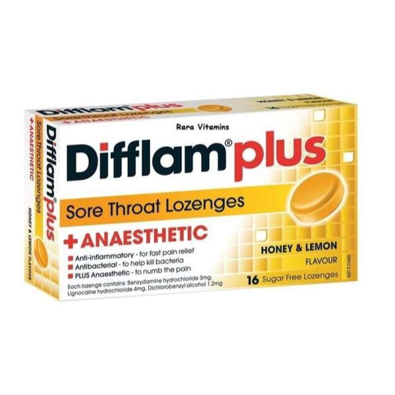 Jual Difflam PLUS Anaesthetic Lozenges Honey And Lemon 16 di Seller ...