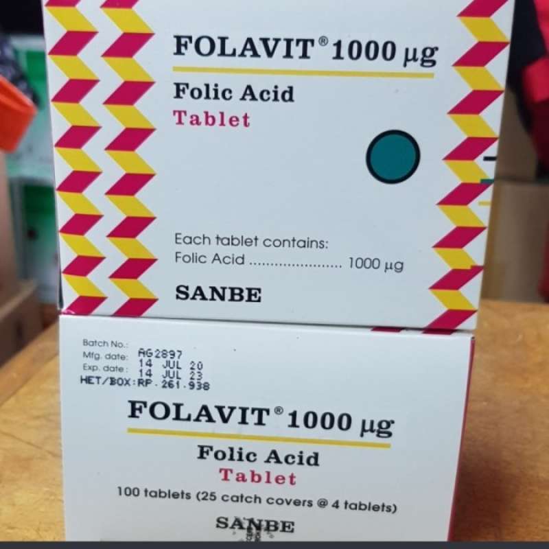 Jual Original Folavit 1000 mcg @100 - Asam Folat - Acid Folic 1mg di ...