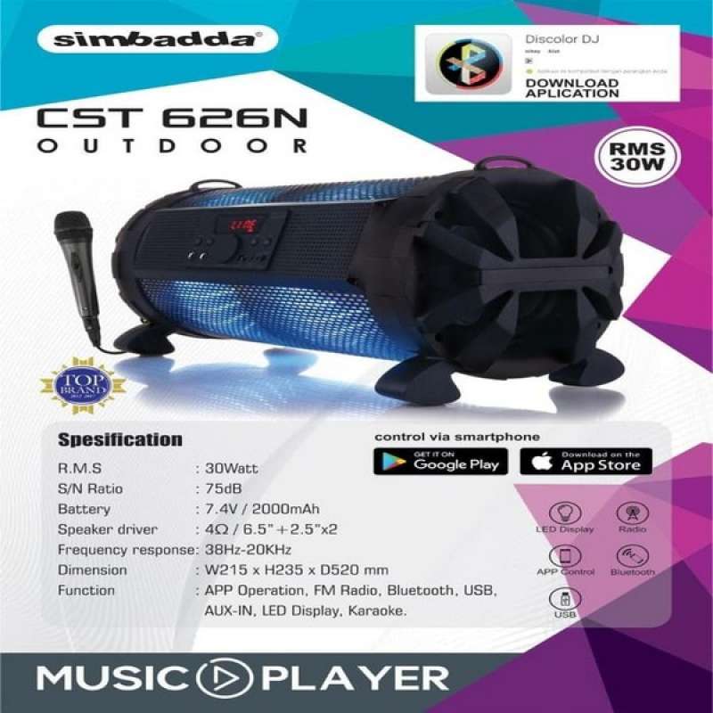 Jual Speaker Simbadda Portable Music Player Cst 626 N Outdoor ...